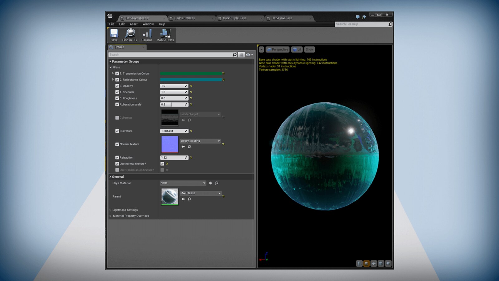 Advanced Glass Shader in Materials - UE Marketplace