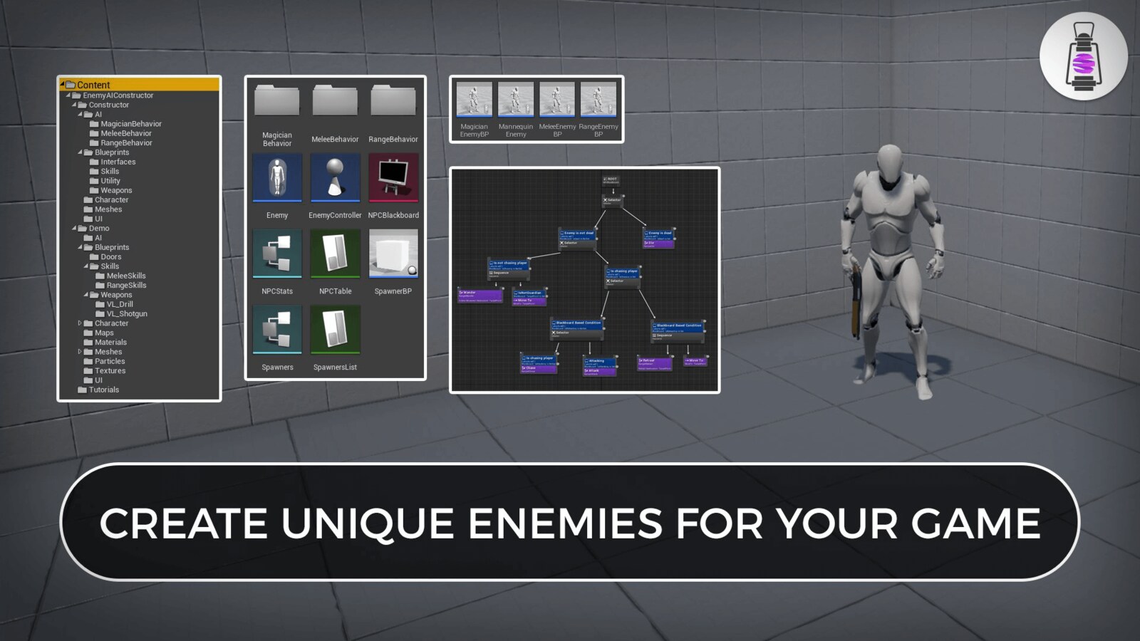 Enemy AI Constructor in Blueprints - UE Marketplace