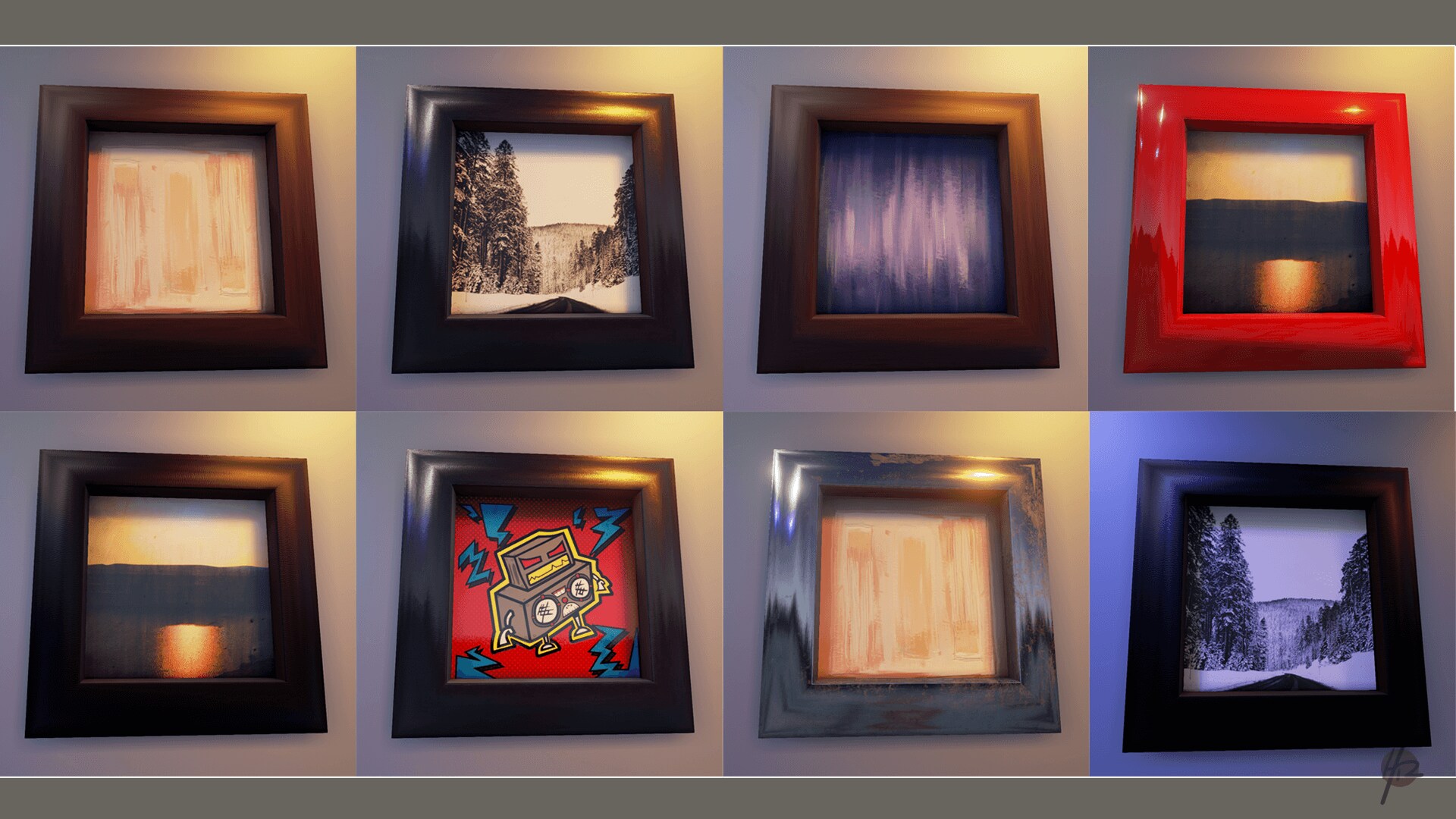Framed Art and Canvas Pack in Architectural Visualization - UE Marketplace