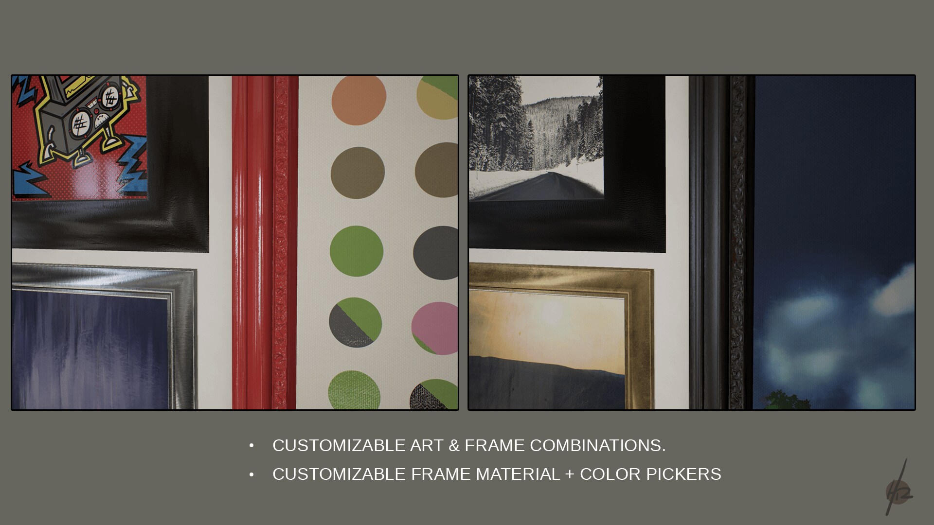 Framed Art and Canvas Pack in Architectural Visualization - UE Marketplace