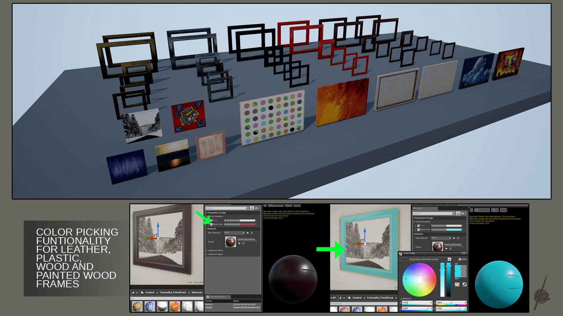 Framed Art and Canvas Pack in Architectural Visualization - UE Marketplace