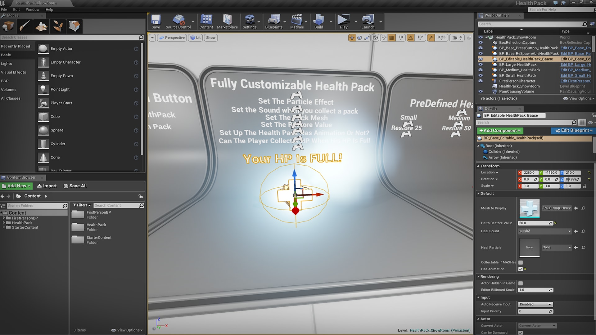 Complete HealPack System in Blueprints - UE Marketplace