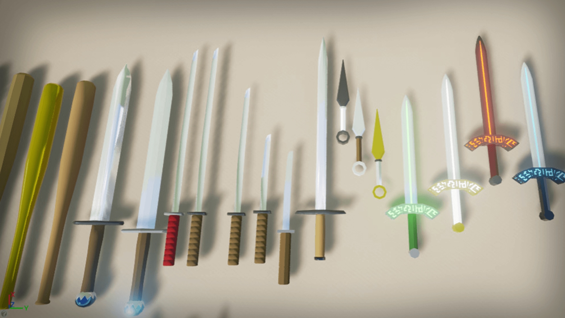 Low Poly Melee Weapons Pack By Artem in Weapons - UE Marketplace