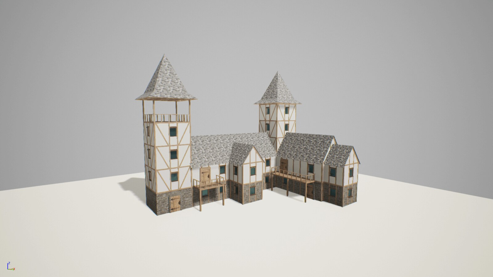 Modular Medieval Houses in Blueprints - UE Marketplace
