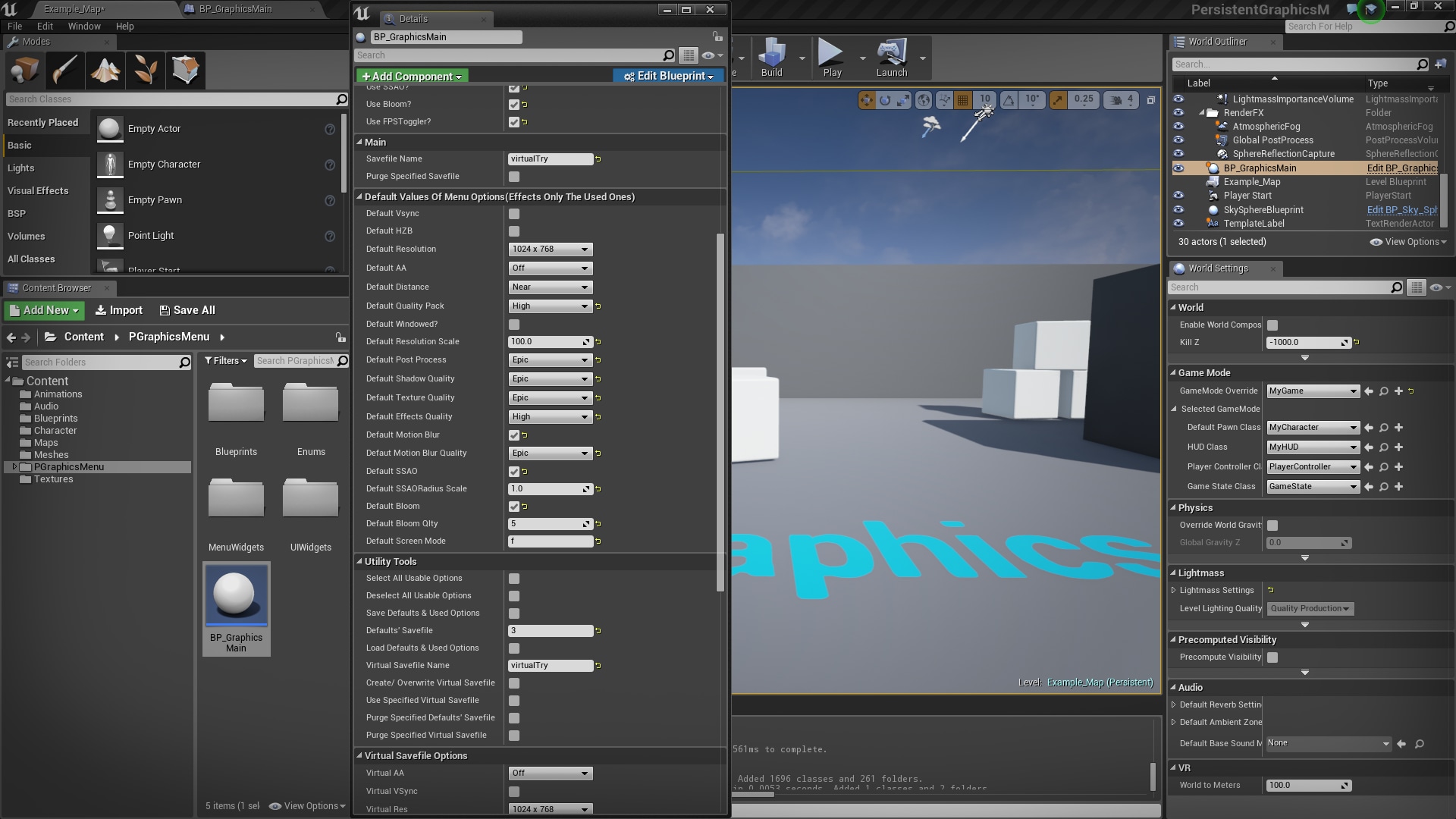 Persistent Graphics Menu in Blueprints - UE Marketplace