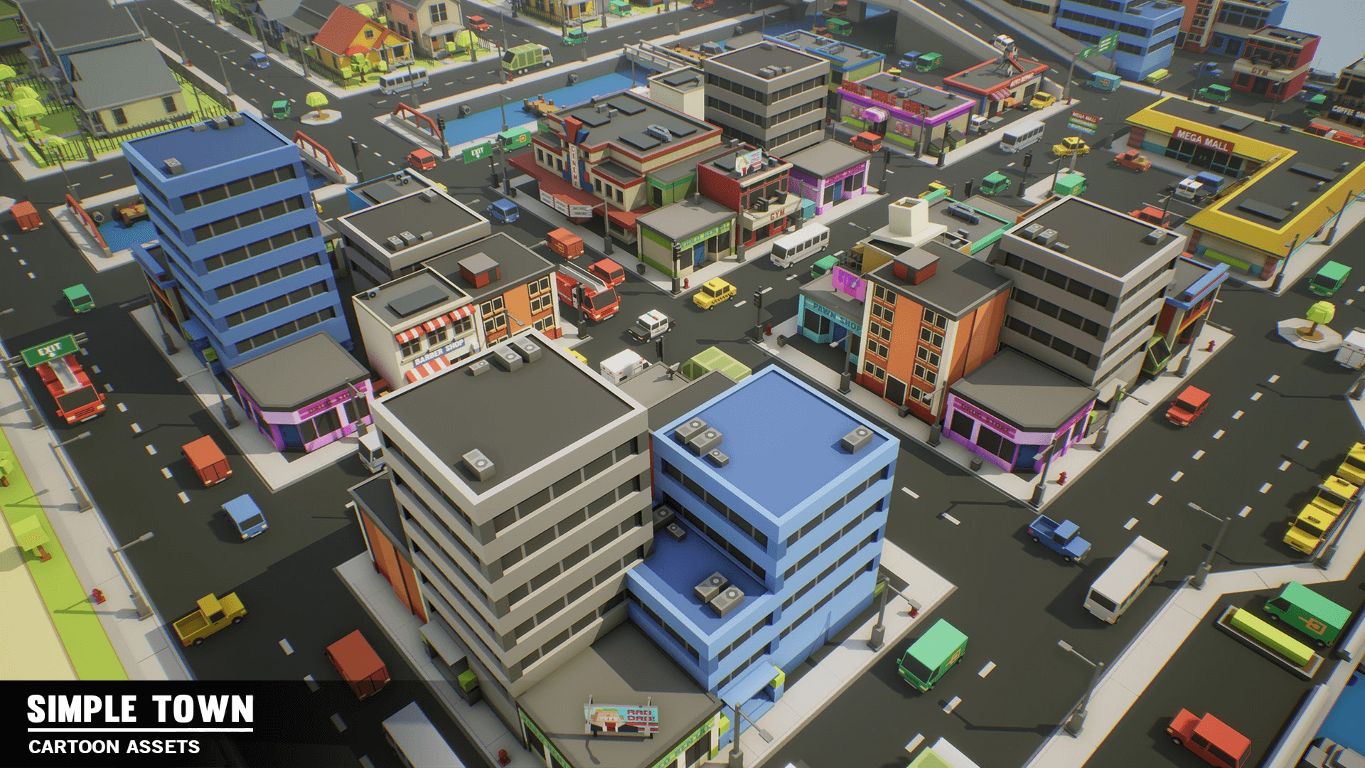 在环境创建的Simple Town - 虚幻引擎商城