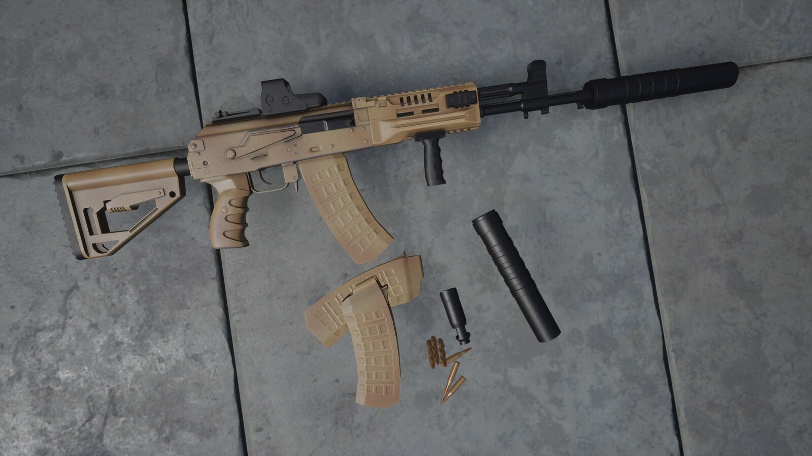 在Weapons创建的Animated AKM Assault Rifle FPS Pack - 虚幻引擎商城