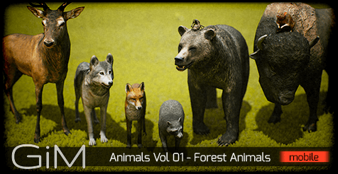 Animals Vol 01 - Forest Animals MOBILE in Characters - UE Marketplace
