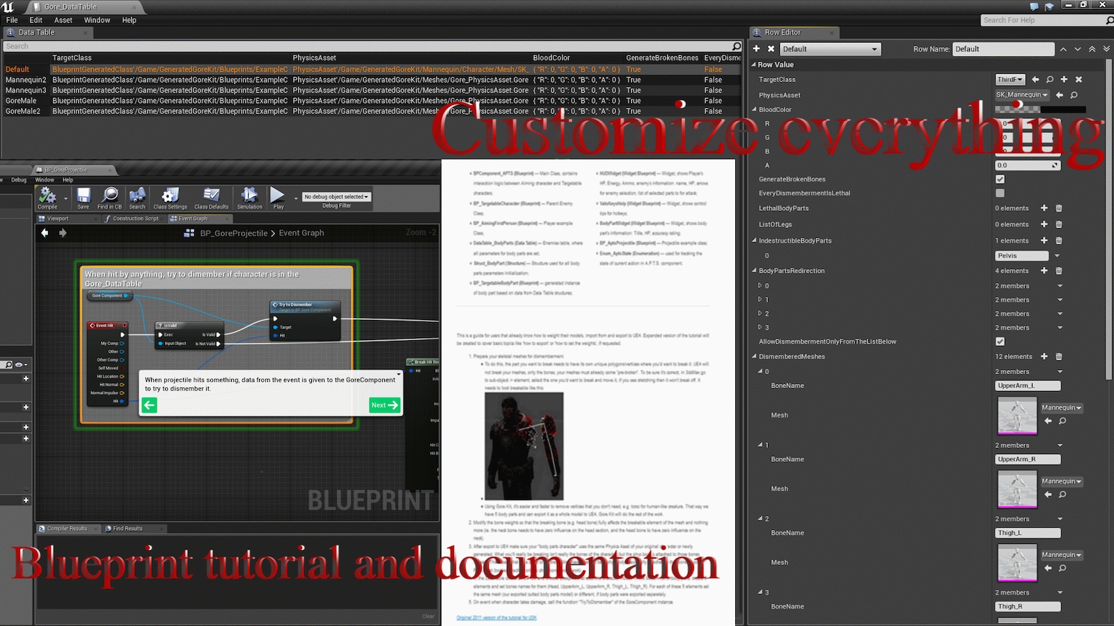Generated Gore Dismemberment Kit in Blueprints - UE Marketplace