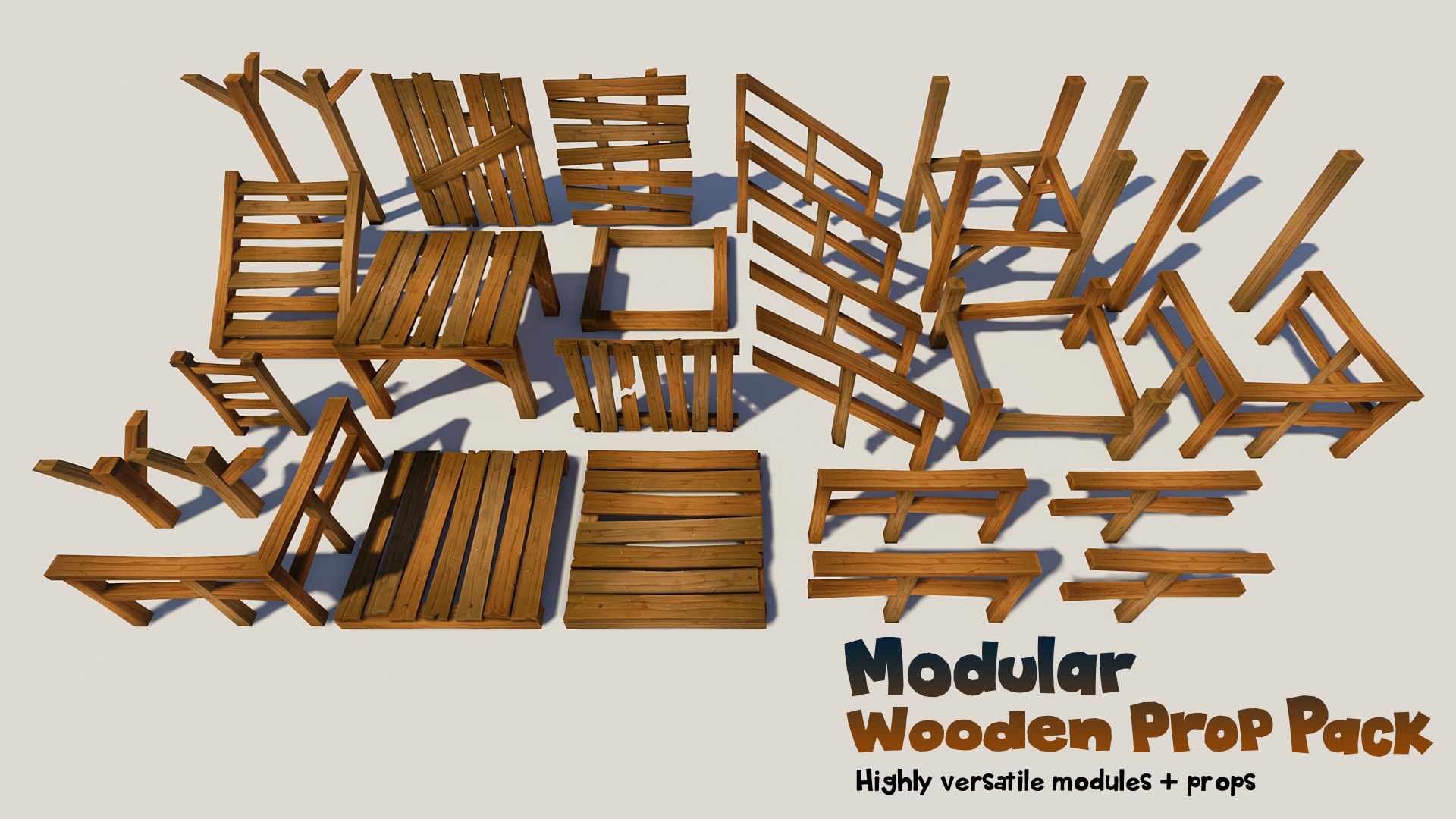 Modular Wooden Prop Pack In Props Ue Marketplace