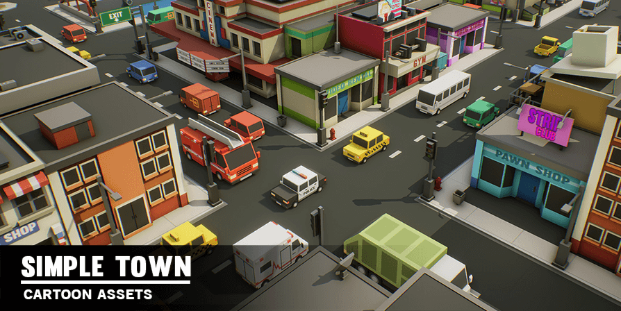 Simple Town in Environments - UE Marketplace