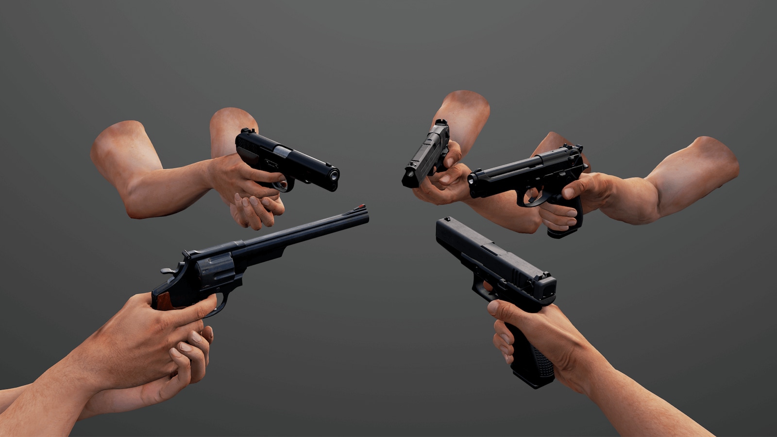 Animated FPS 5 Pistol Pack in Weapons - UE Marketplace