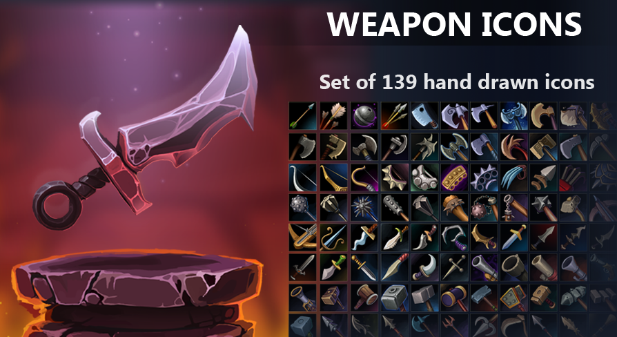 Weapons Icons, 카테고리 텍스처 - UE 마켓플레이스