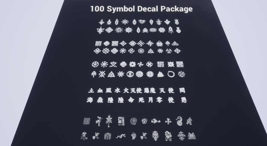 100+ Symbol Decal Package / AI SOURCES, 카테고리 머티리얼 - UE 마켓플레이스