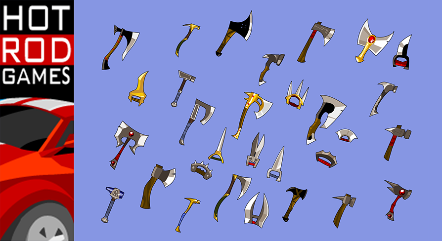 100 Weapons for 2D games in 2D Assets - UE Marketplace