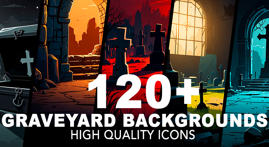 120+ GRAVEYARD BACKGROUNDS, 카테고리 2D 애셋 - UE 마켓플레이스