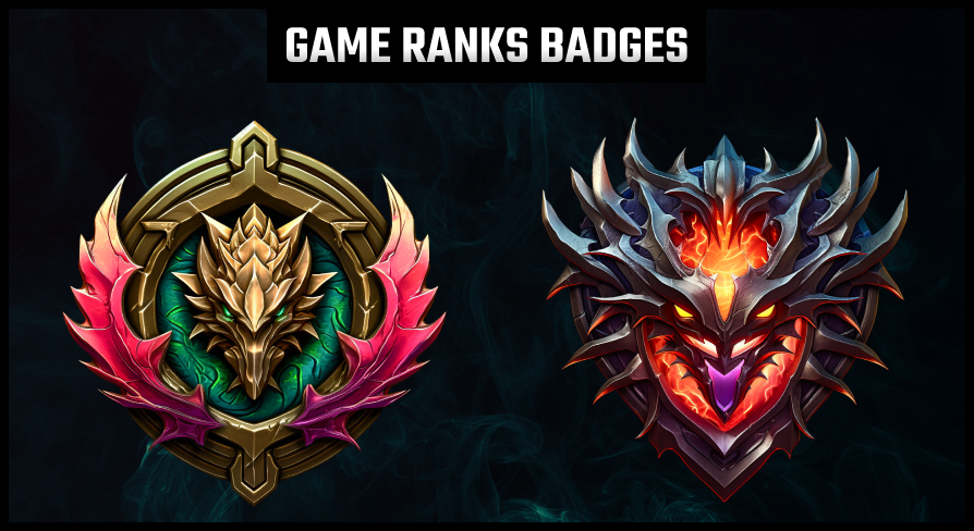 160 Game Ranks Icon/Badges and 8 Bonus Frames in 2D Assets - UE Marketplace