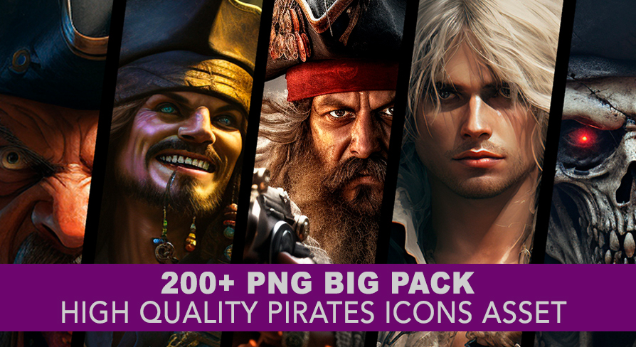 200 Pirates Avatar Icons Big Pack 카테고리 2d 애셋 Ue 마켓플레이스