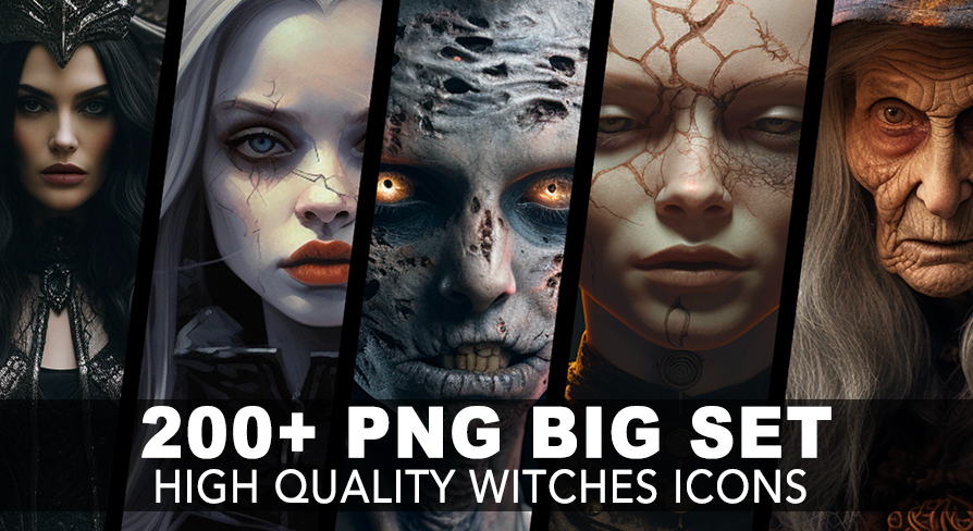 200+ Witch Avatars BIG PACK in 2D Assets - UE Marketplace