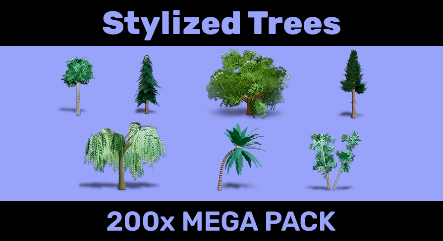 200x Stylized Trees Mega Pack, 카테고리 소품 - UE 마켓플레이스