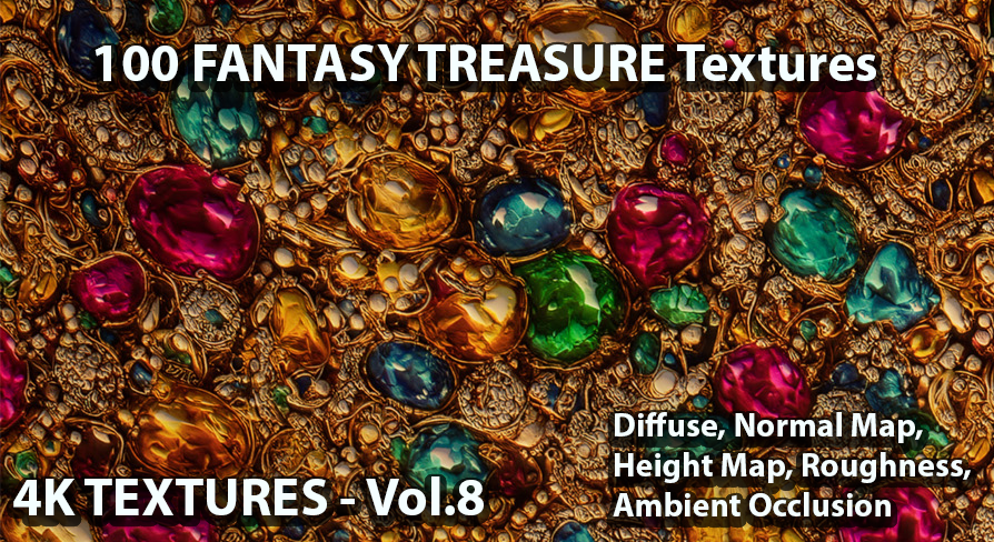20 Unique Textures - Vol.8 - Fantasy Treasure, 카테고리 머티리얼 - UE 마켓플레이스