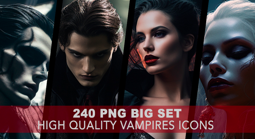 240 Vampires Avatar Icons BIG PACK：2Dアセット - UE マーケットプレイス