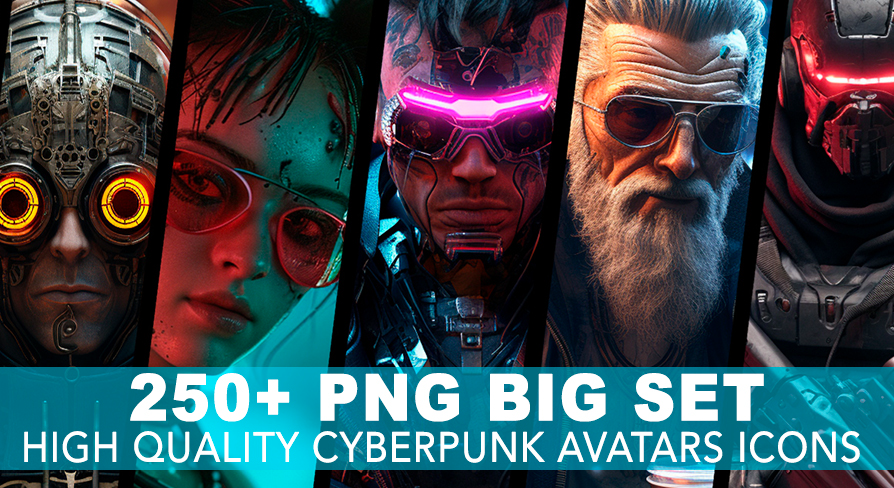 250+ Cyberpunk characters Avatars Icons BIG PACK in 2D Assets - UE ...