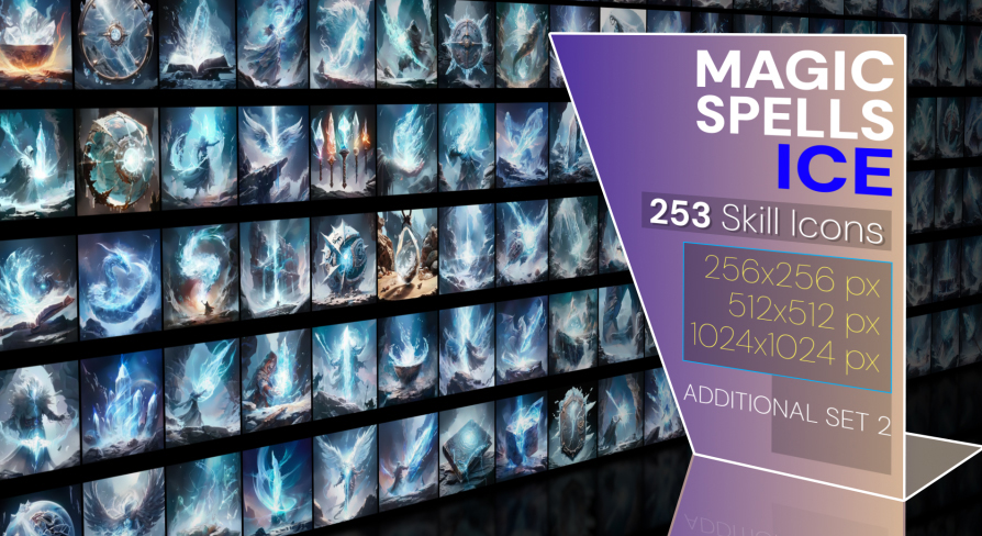 253 additional magical spell icons themed around - Ice, 카테고리 2D 애셋 - UE ...