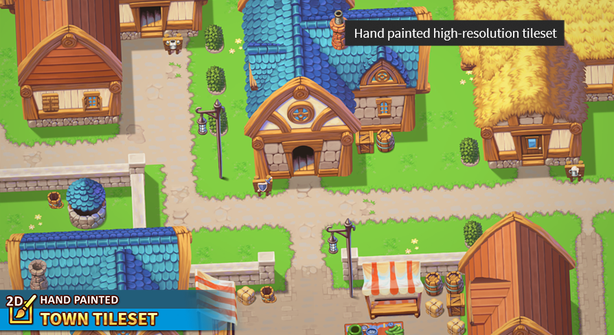 2D Hand Painted - Town Tileset in 2D Assets - UE Marketplace