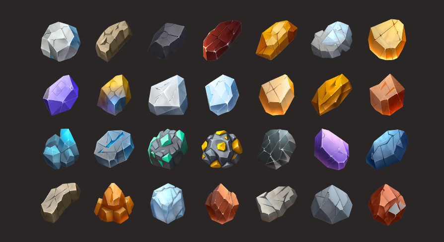 2D Ore Stones in 2D Assets - UE Marketplace