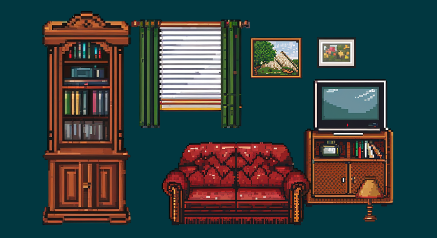 2D Pixel Furniture 4 in 2D Assets - UE Marketplace