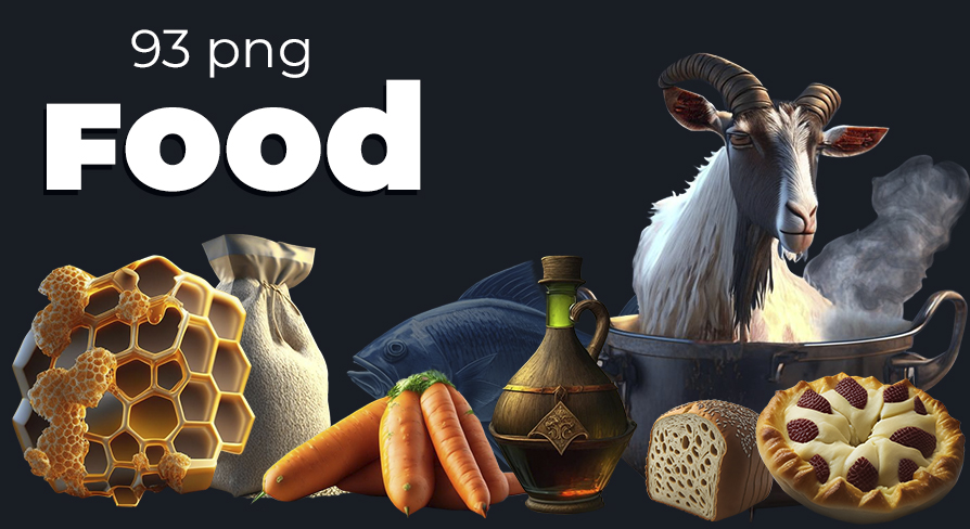 2D set of food 93 TGA in 2D Assets - UE Marketplace