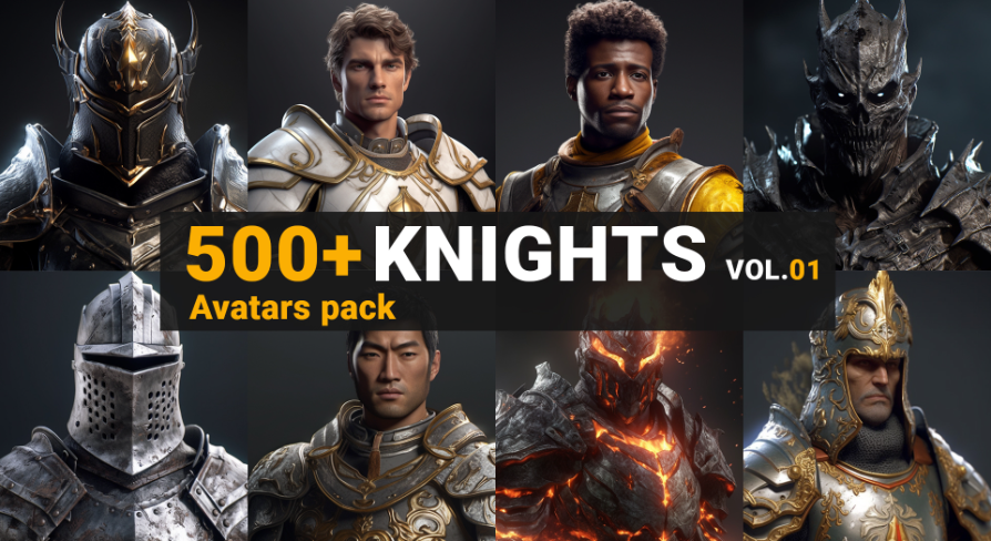 500+ Knights Avatars Pack Vol.01 in 2D Assets - UE Marketplace