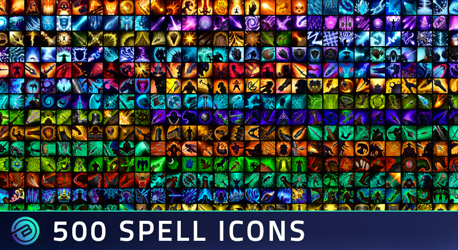 500 RPG Spell Icons - Fantasy in 2D Assets - UE Marketplace
