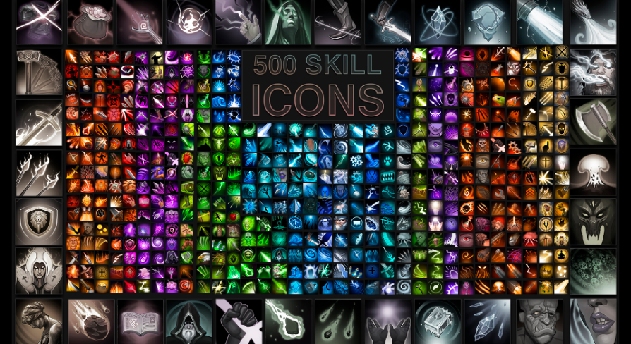 500 Skill Icons in 2D Assets - UE Marketplace