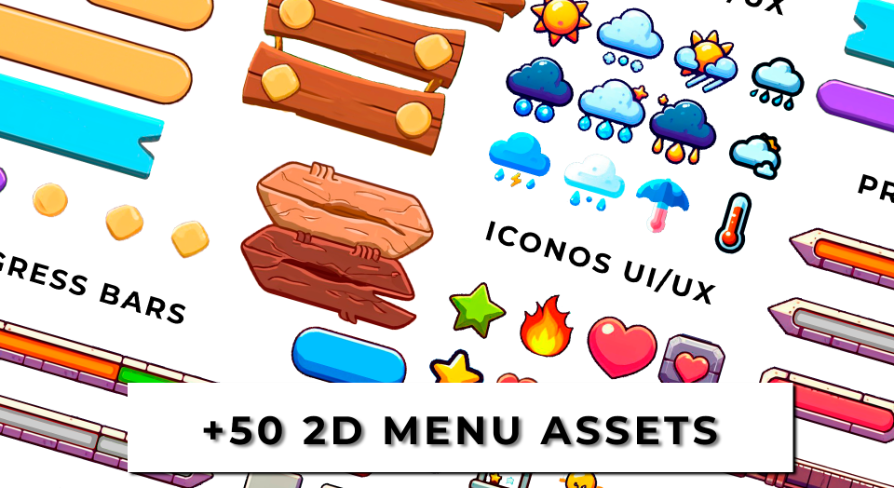 +45 2D Menu Assets, 카테고리 2D 애셋 - UE 마켓플레이스