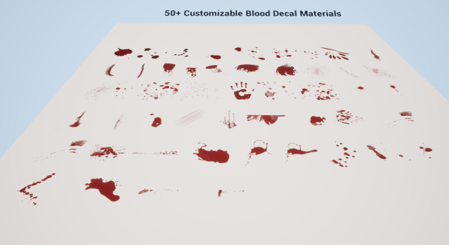 "50" Blood Decal Materials / AI SOURCES in Materials - UE Marketplace