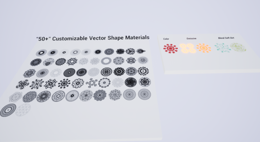 "50+" Customizable Vector Shape Materials in Materials - UE Marketplace