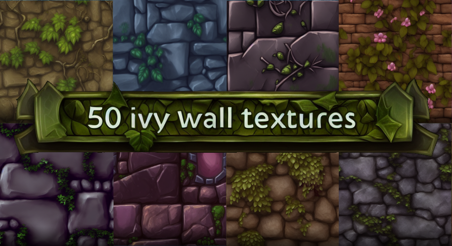 50 ivy wall textures：テクスチャー - UE マーケットプレイス