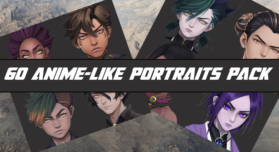 60Anime-Like Portraits Pack X in 2D Assets - UE Marketplace