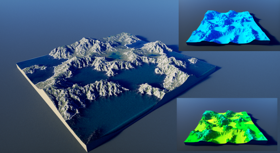 在贴图创建的60 Pcs Realistic Rocky Grassland Height Maps-V4 - 虚幻引擎商城