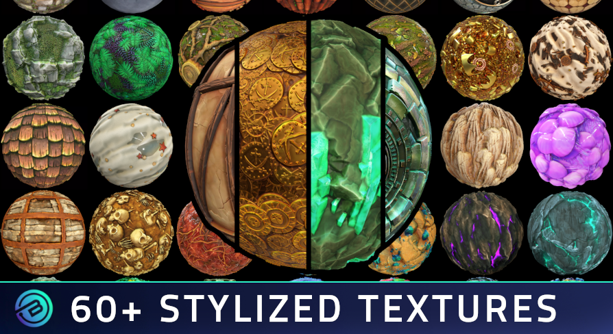 在材质创建的60+ Stylized Textures Bundle - RPG Environment - 虚幻引擎商城