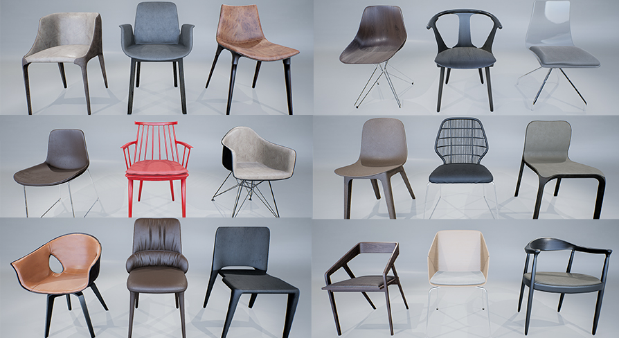 Contemporary Modern Chairs Pack in Architectural Visualization - UE ...