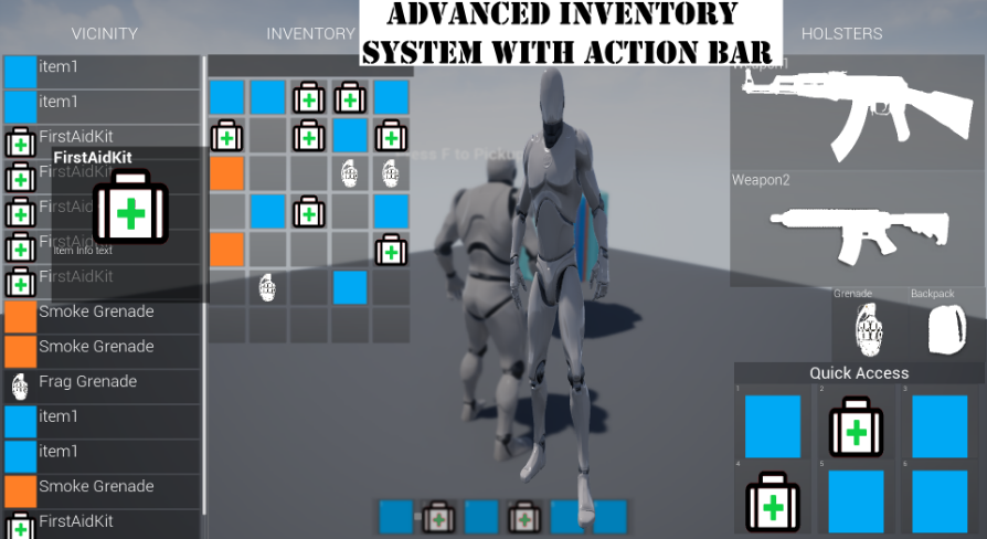 Advanced Drag & Drop Inventory System with Action Bar in Blueprints - UE Marketplace