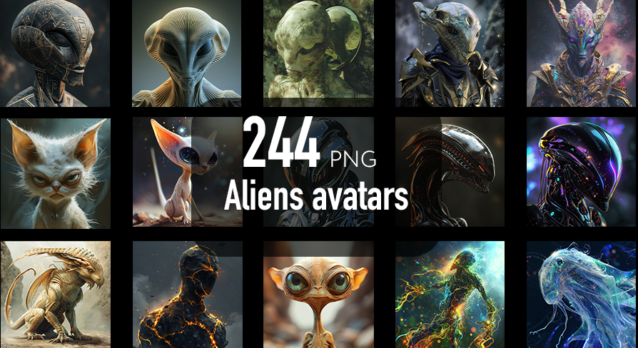 Aliens avatars in 2D Assets - UE Marketplace