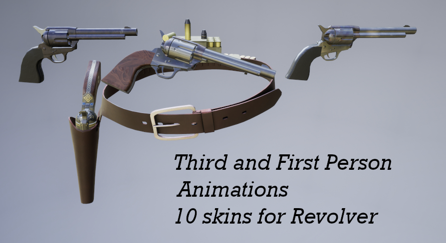 Animated .45 SAA Revolver in Weapons - UE Marketplace