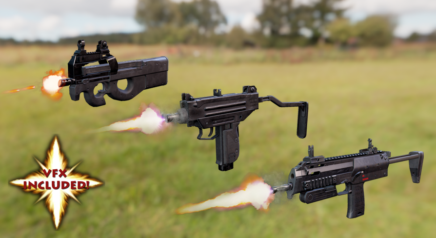 Animated FPS SMG Weapons 3 Pack in Weapons - UE Marketplace