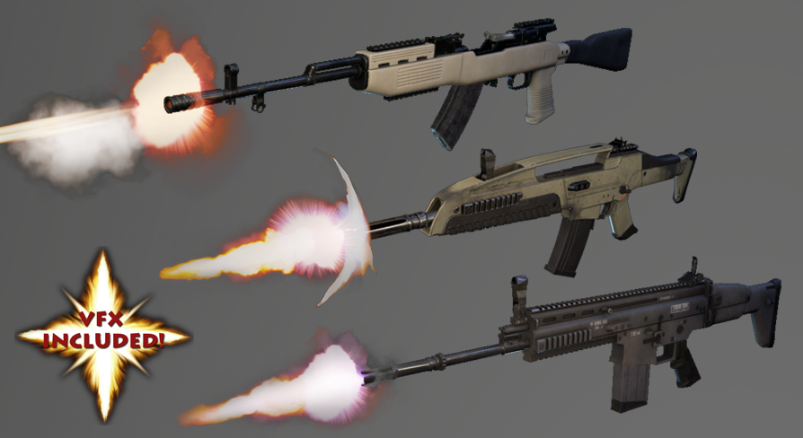 Animated Rifle Variety Weapons Pack in Weapons - UE Marketplace