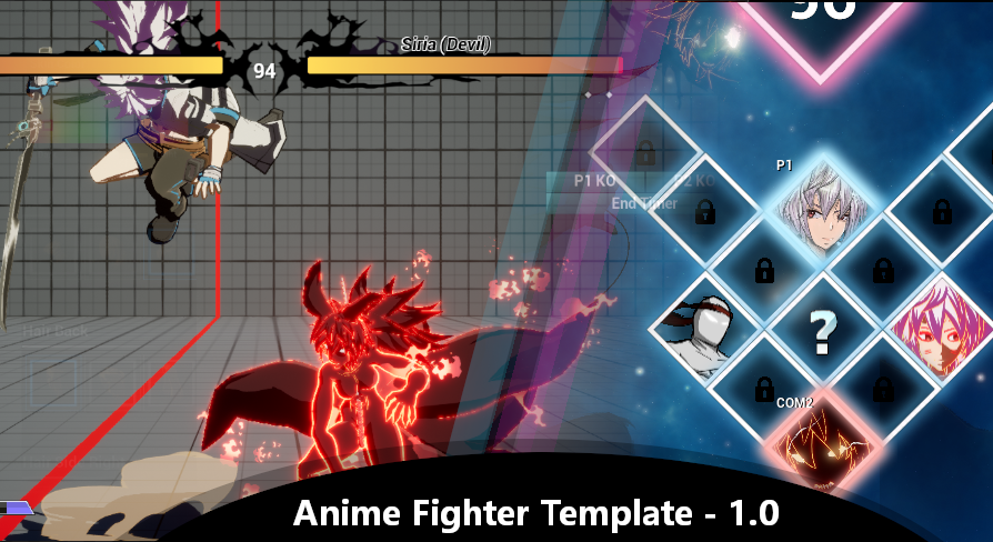 在蓝图创建的Anime Fighter Template - 虚幻引擎商城