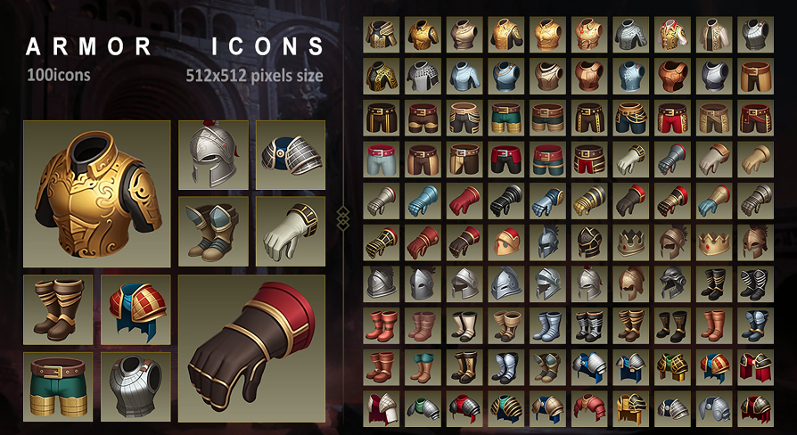 Armor Icons 01 in 2D Assets - UE Marketplace